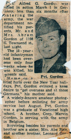 GORDON ALFRED G | The American Overseas Memorial Day Association