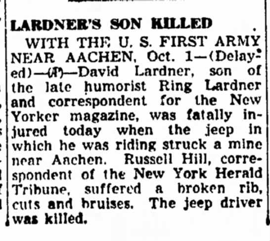 LARDNER DAVID | The American Overseas Memorial Day Association